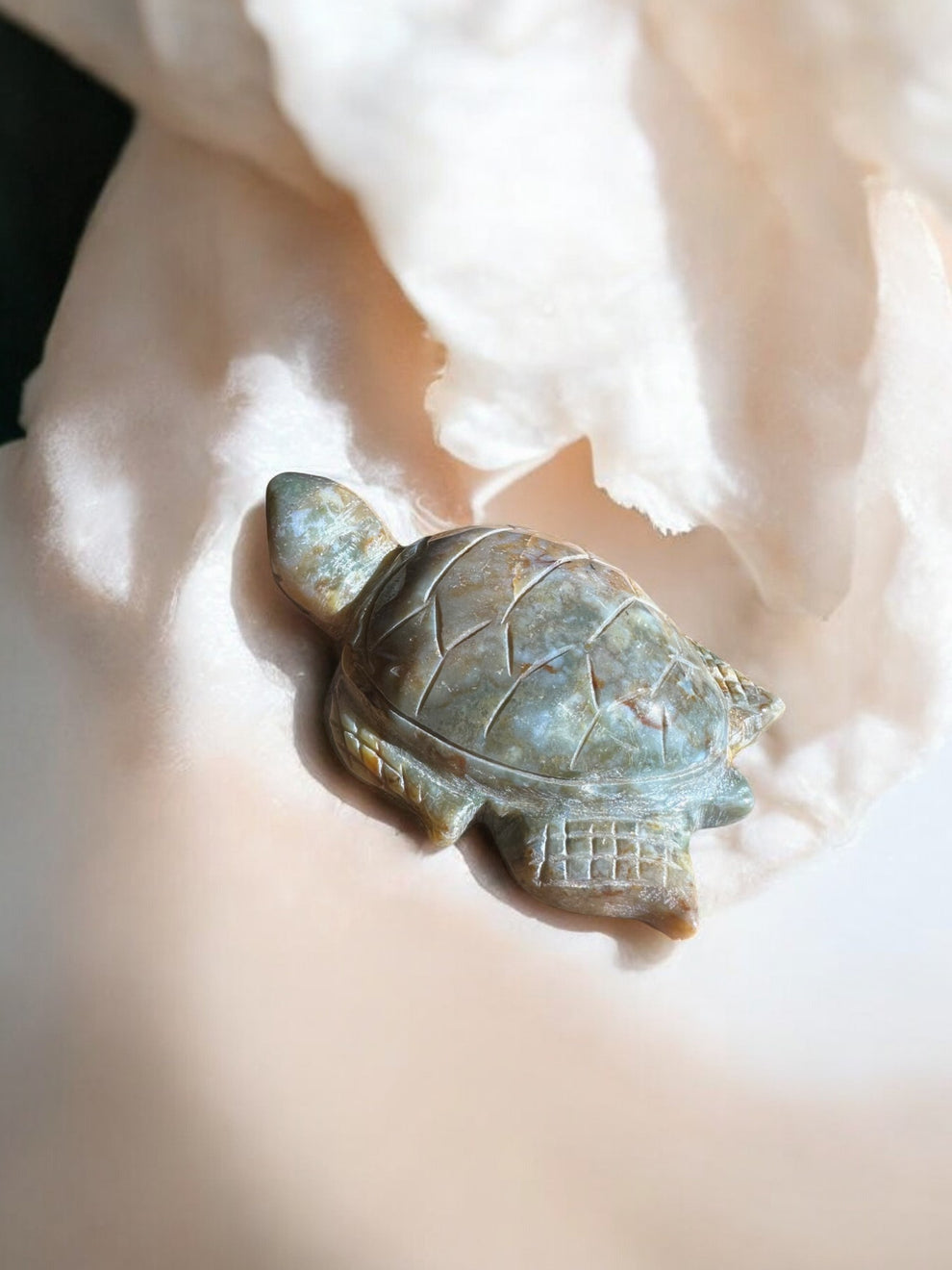 Ocean Jasper Tortoise Crystal Figurine | Decorative Crystal Animal ...