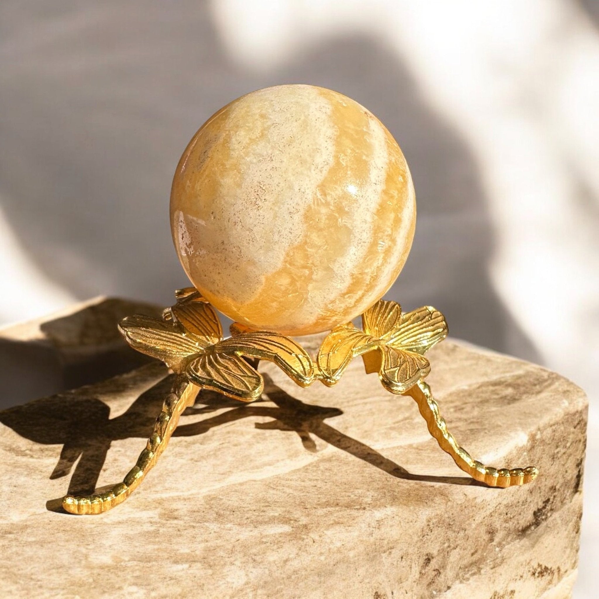Orange Calcite Crystal Sphere for Creativity and Energy