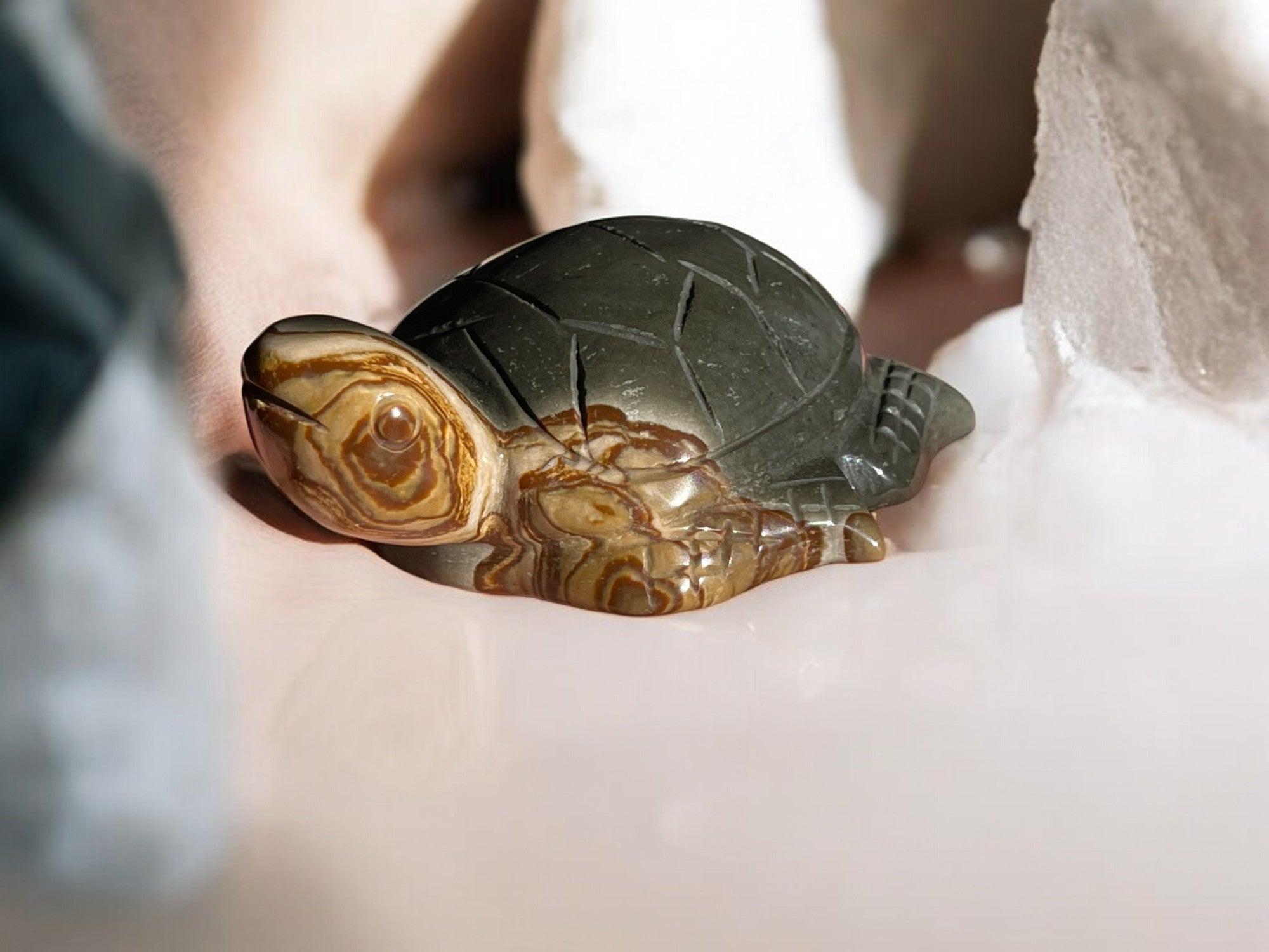 Polychrome Jasper Tortoise Crystal Figurine | Home Decorations ...