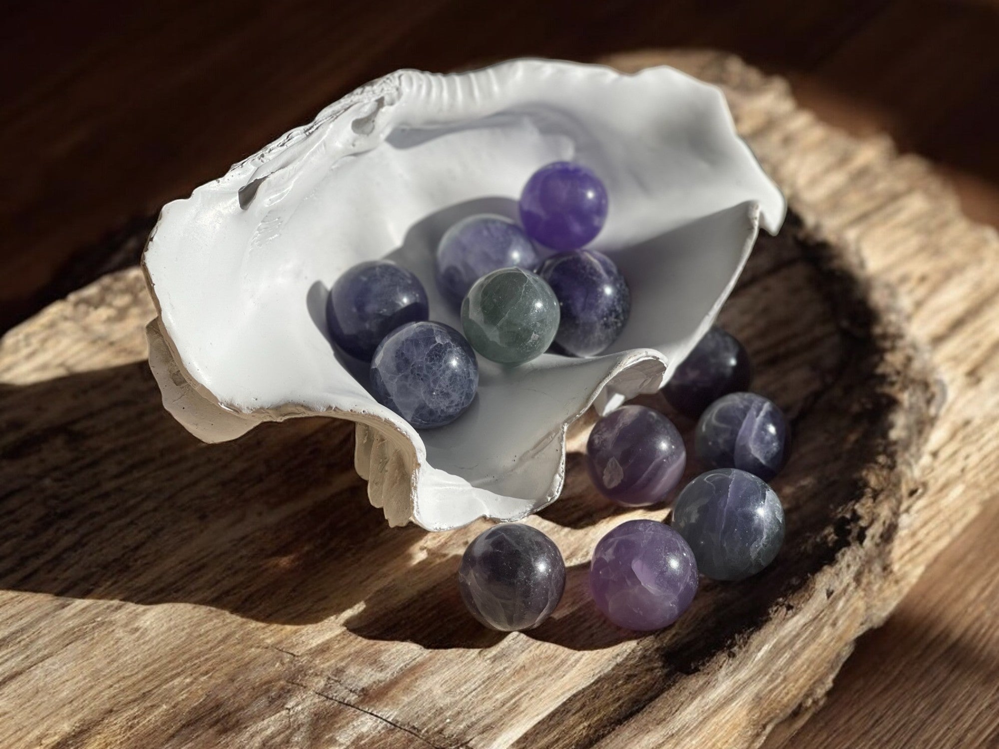 Purple Fluorite Mini Crystal Spheres | Decorative Crystal Balls for ...