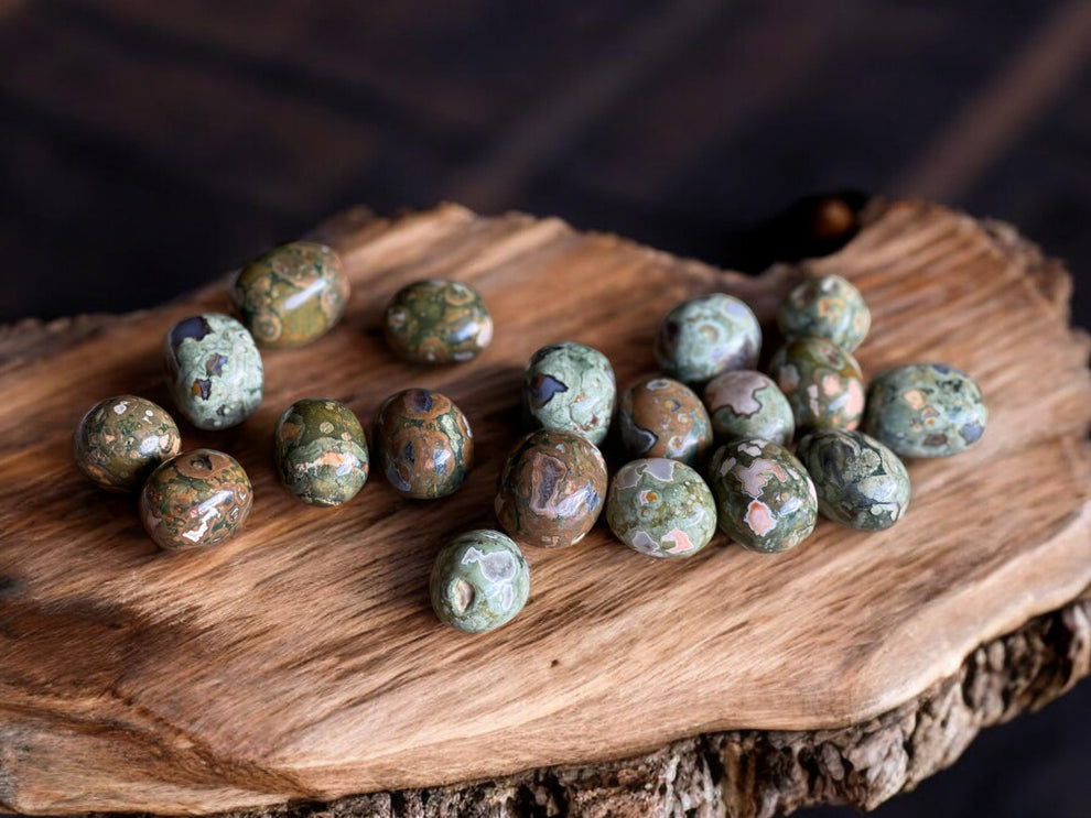 Rhyolite Tumbled Crystals | Green Stones for Balance & Growth – Crystal ...