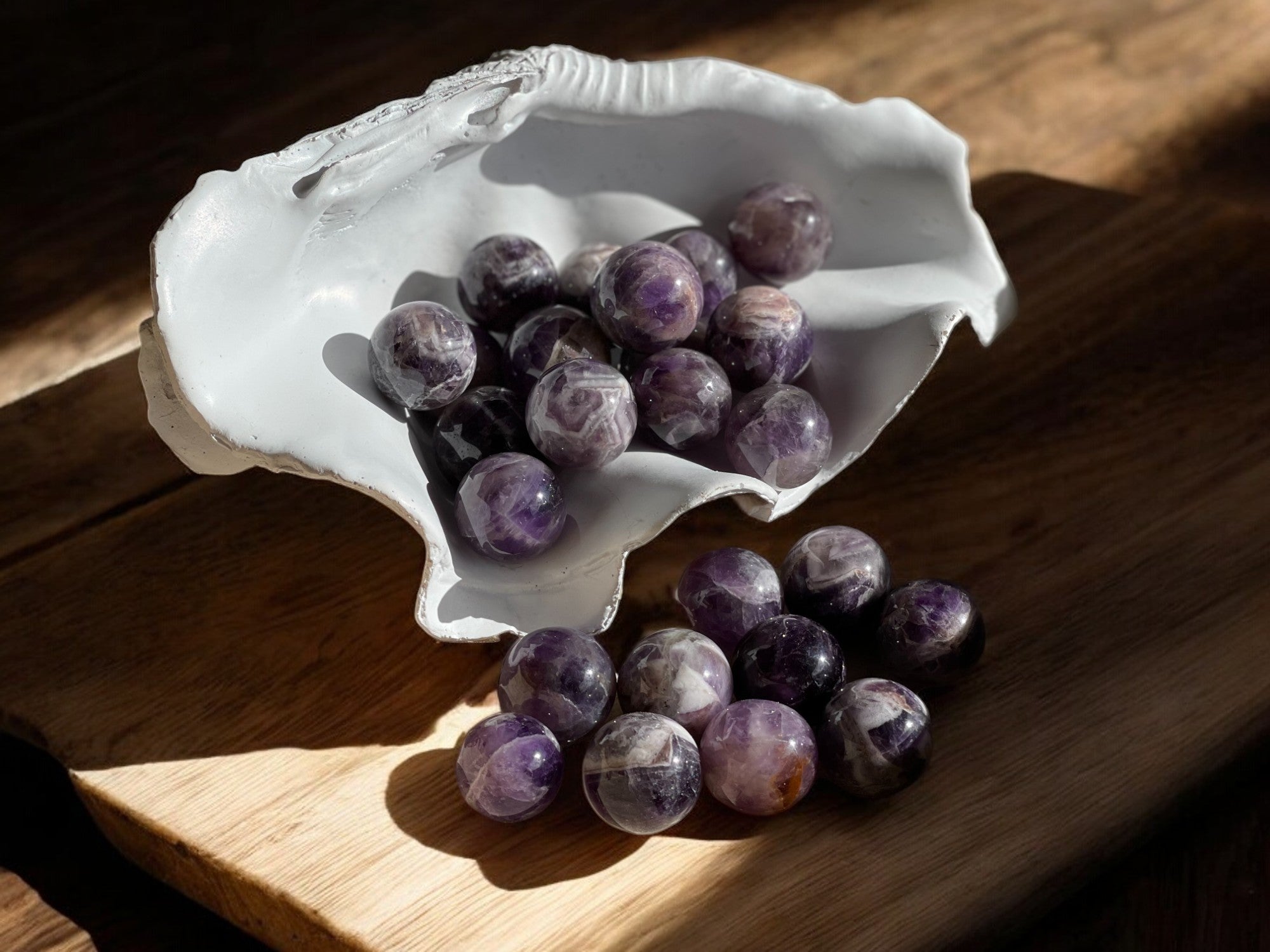 Chevron Amethyst Crystal Spheres | Crystals for Clarity & Protection