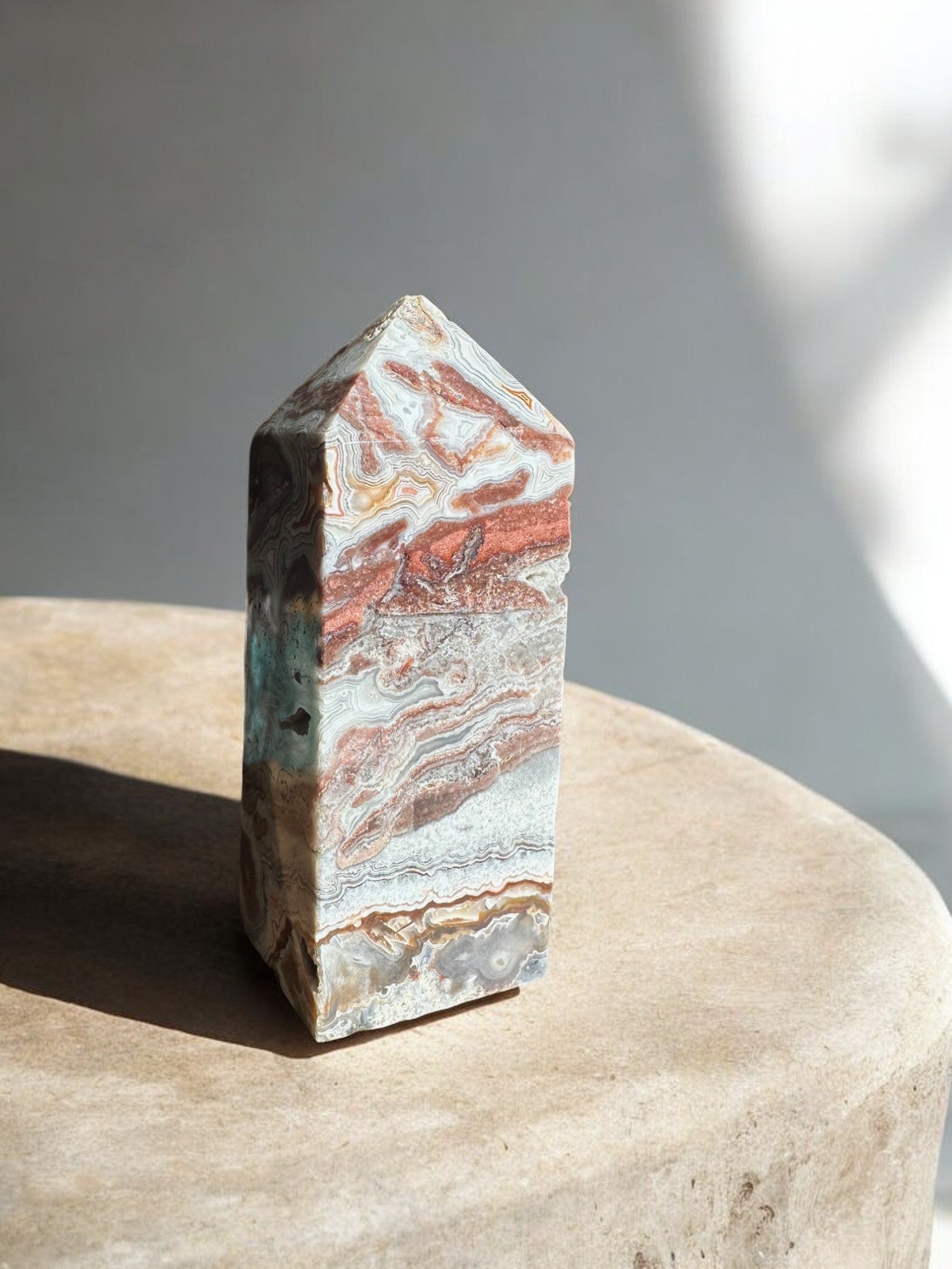 Crazy Lace Agate Crystal obelisk | Crystal Towers
